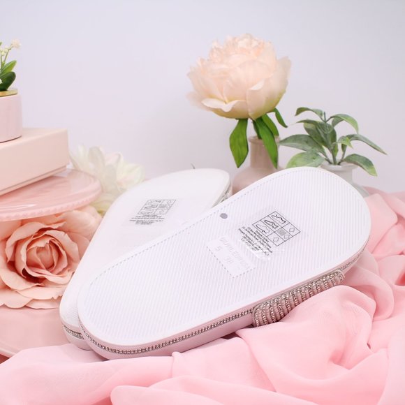 Primark | Shoes | Sparkly Glass Rhinestone Pearl Slide Sandals | Poshmark